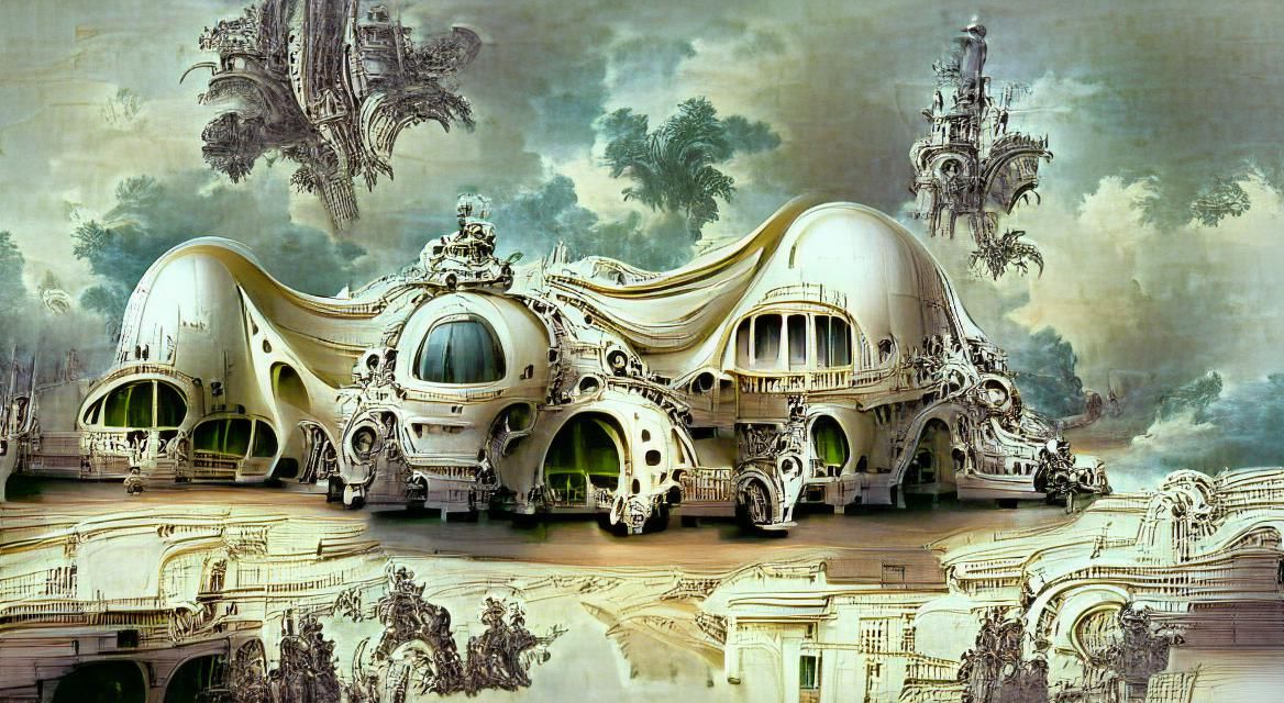 Rococo Sci-Fi Architecture - AI Generated Artwork - NightCafe Creator