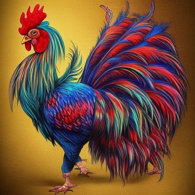 colorful happy rooster - AI Generated Artwork - NightCafe Creator