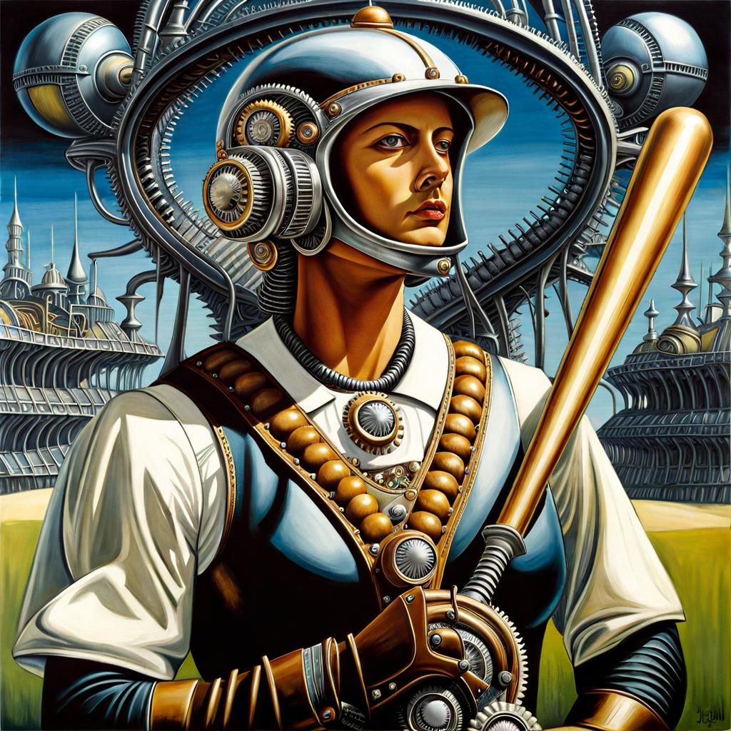 "Alien - Pinch Hitter in Intergalactic Baseball Game" - AI Generated ...