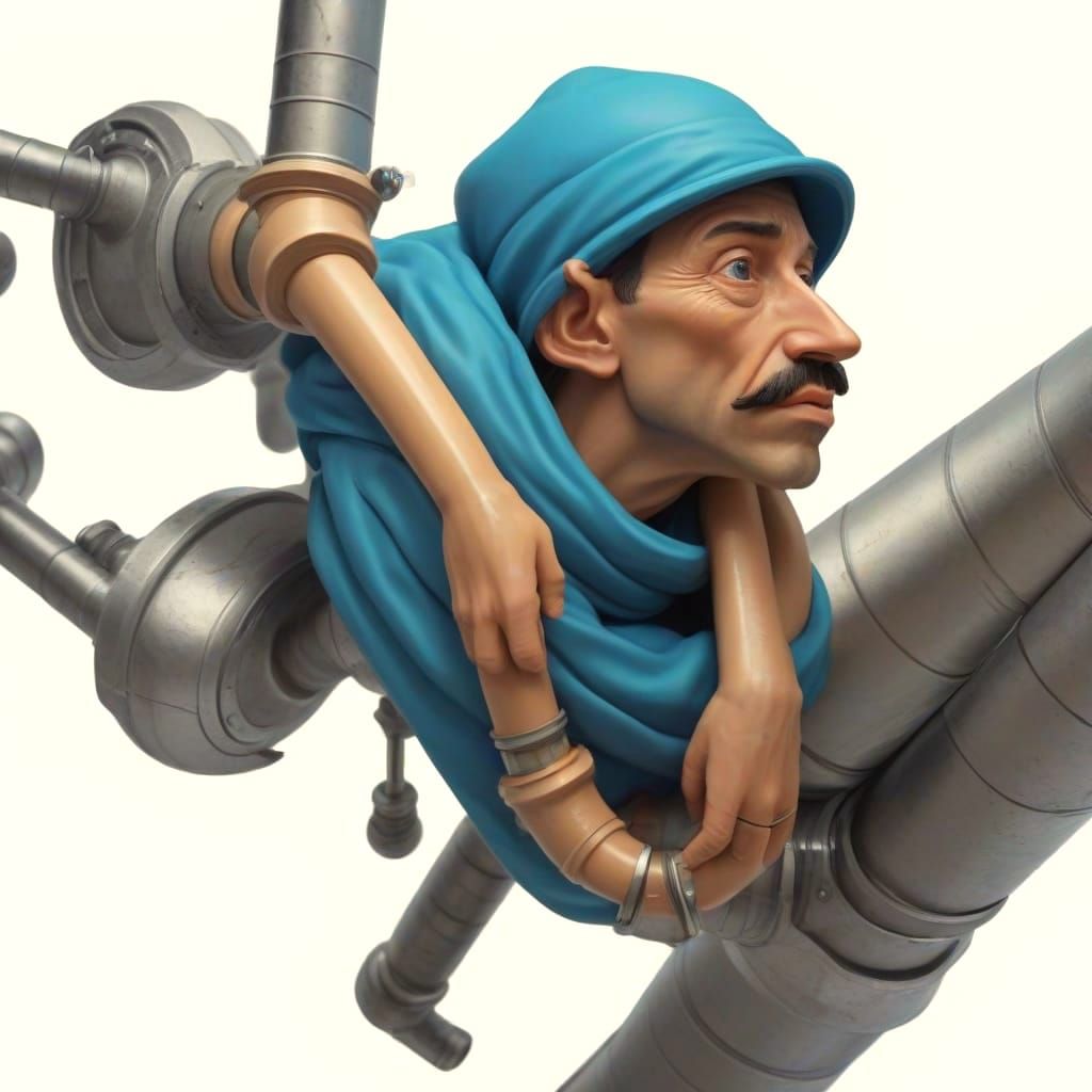 Surrealist Pipe Illusion in Escher-Inspired Metamo... - AI Art