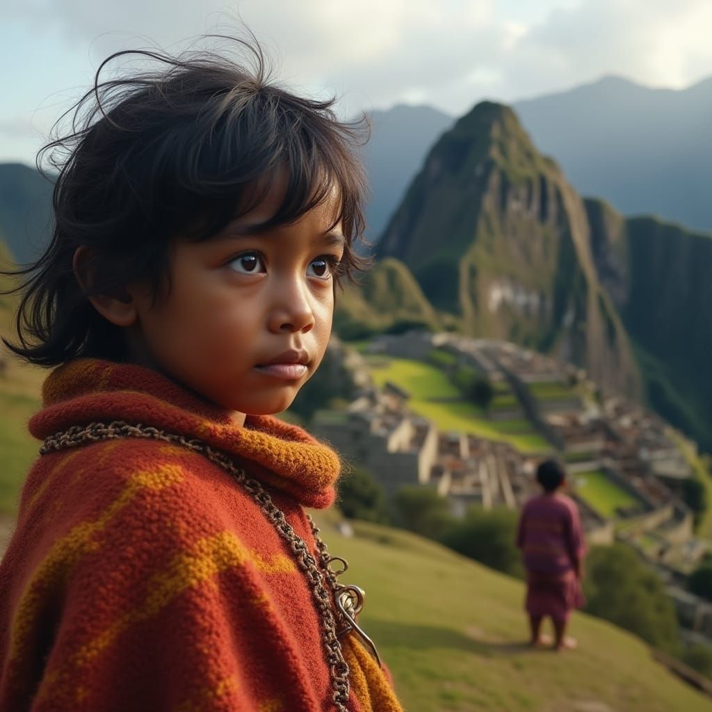 Amaru - Inca Child in Hyperrealistic Portrait