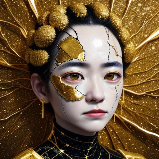 Kintsugi Girl - AI Generated Artwork - NightCafe Creator
