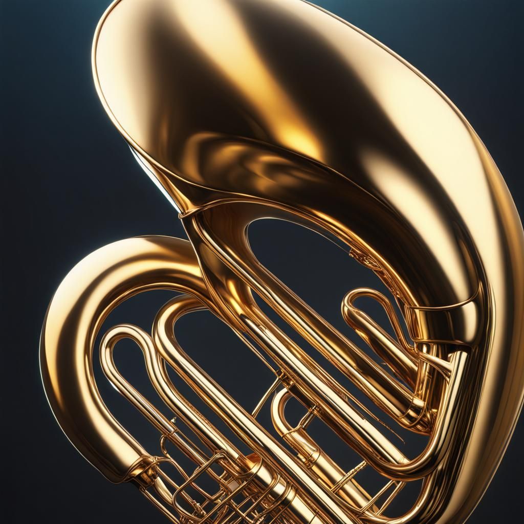 neverending tubas, shiny gold - AI Generated Artwork - NightCafe Creator