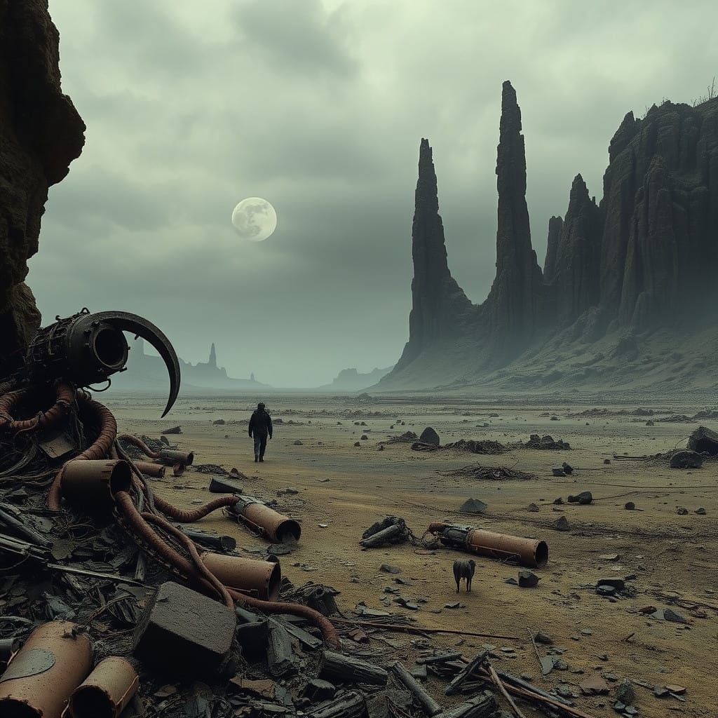 Desolation - Barren Dystopian Wasteland in Cyberpunk Aesthet...