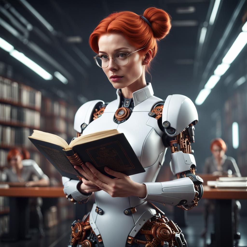Robotic Librarian - AI Generated Artwork - NightCafe Creator