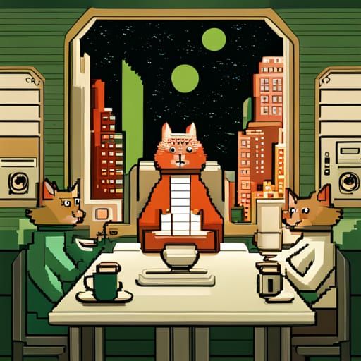 Cats aboard alien ship plotting to take over the earth while drinking ...