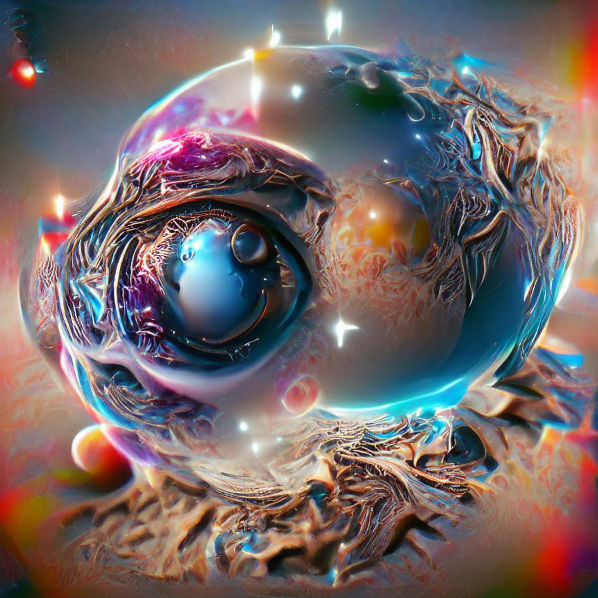 Eyeball Planet VRay - AI Generated Artwork - NightCafe Creator