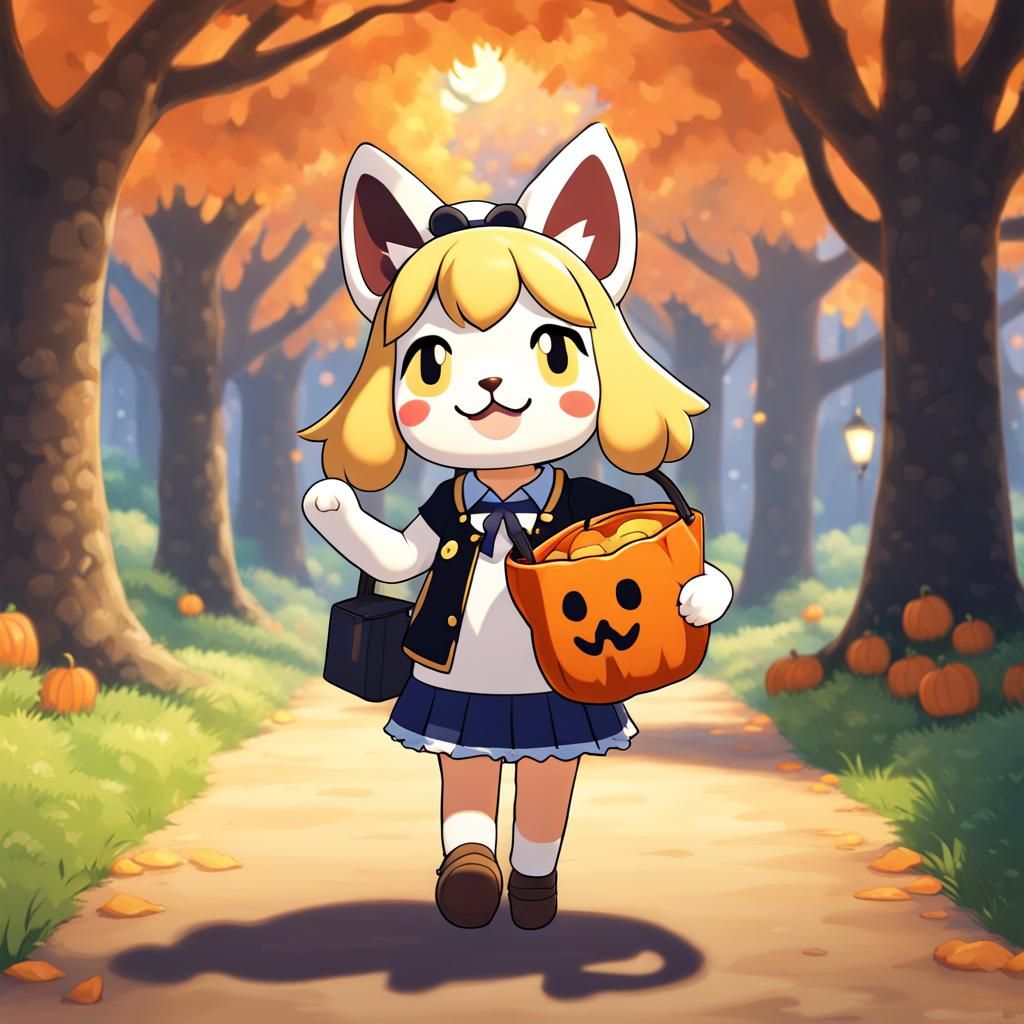Isabelle Trick or Treating - AI Generated Artwork - NightCafe Creator