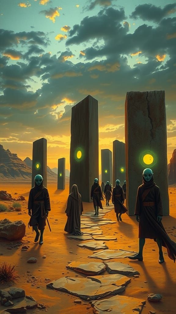 Ancient Aliens Build Pyramids: A Renaissance-Baroq... - AI Art