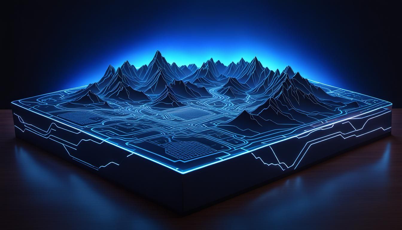 Topographic Hologram Map - AI Generated Artwork - NightCafe Creator