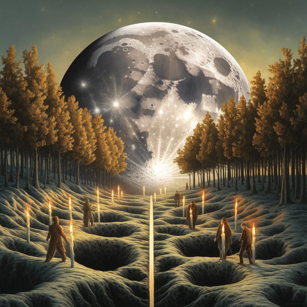 Oil painting with gold leaf or immersive 3D animation Romantic ...