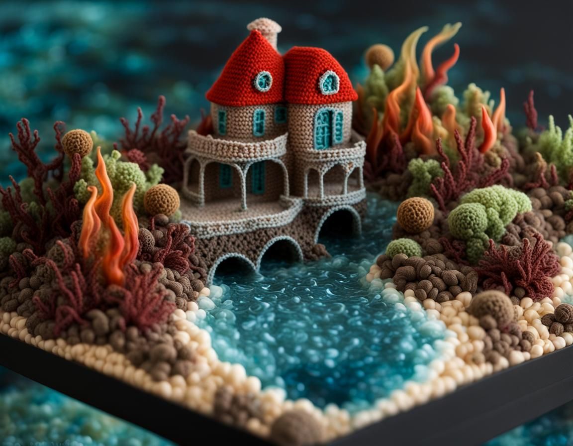 a living miniature crocheted fantasy mansion where everything is ...