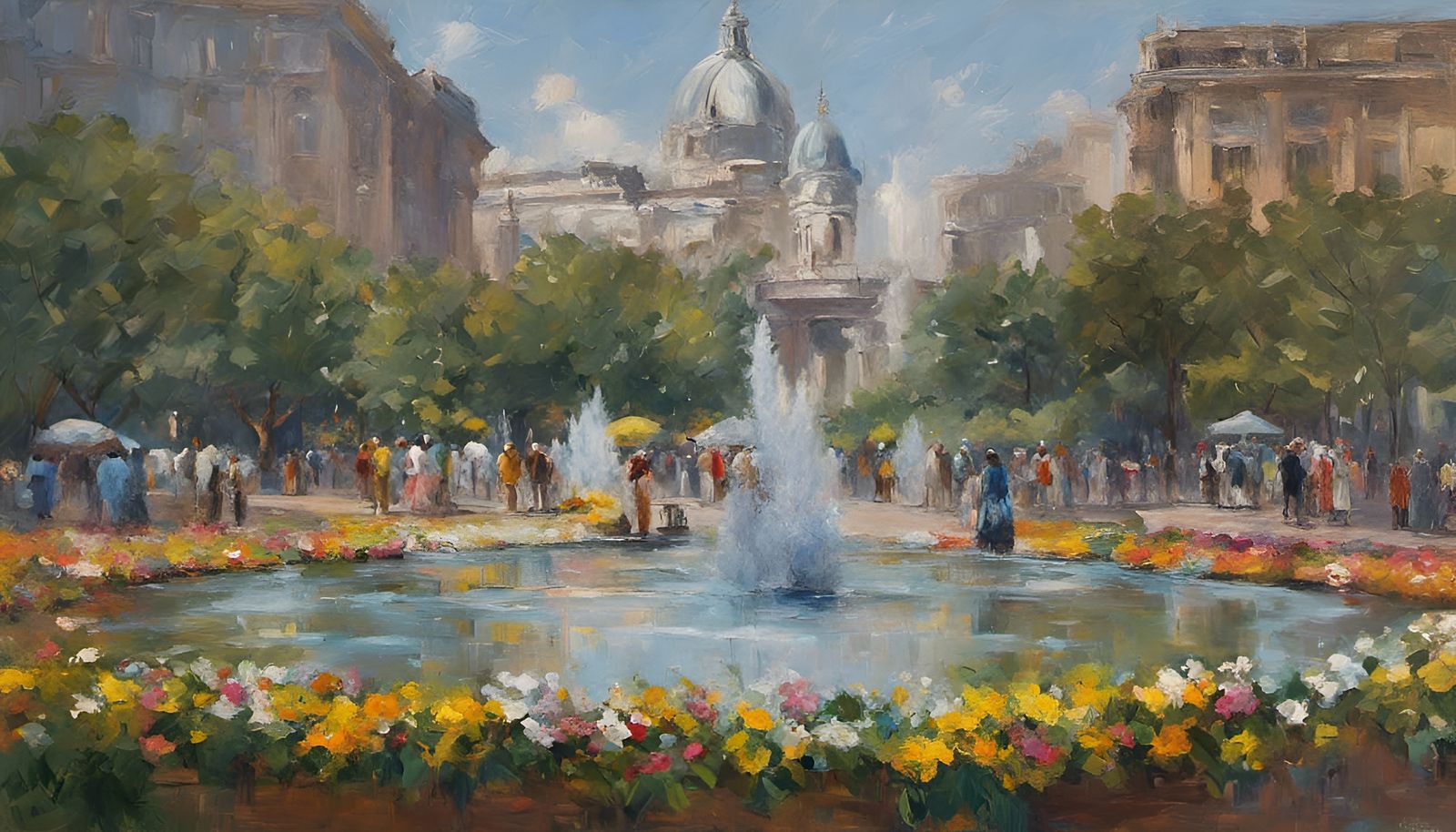 In the middle of the Plaza de las Naciones in Buenos Aires, the Floralis Genérica - AI Generated ...