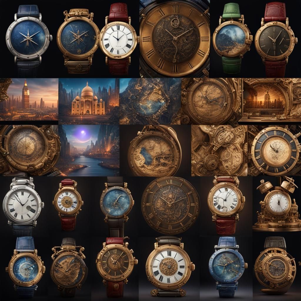 A collage of different timepieces from around the world, showcasing the ...