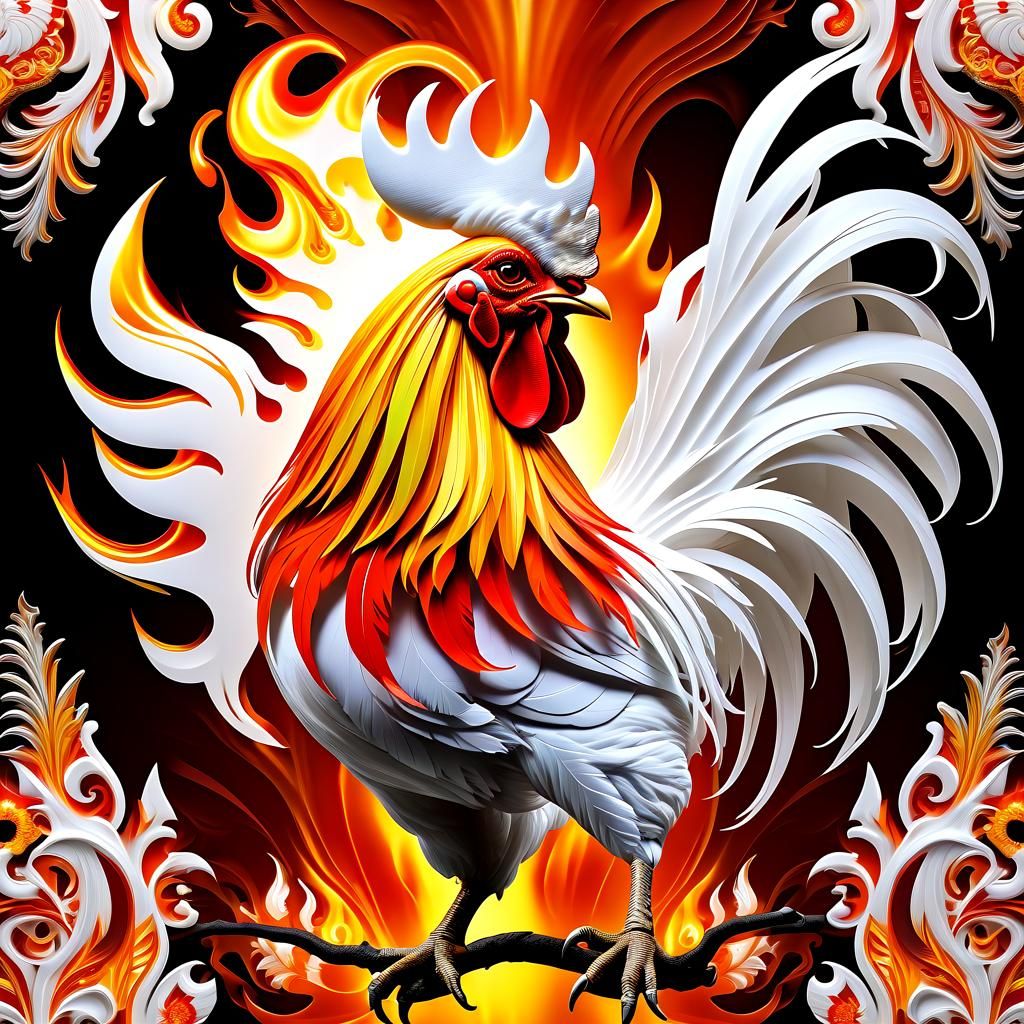 Aitvaras, the flaming rooster and bringer of luck - AI Generated ...
