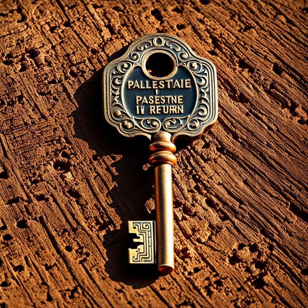 Cinematic effect. Beautiful ancient key. On the key it's inscribed ...