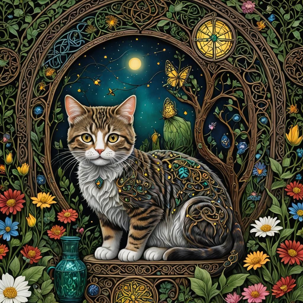 Celtic cat - AI Generated Artwork - NightCafe Creator