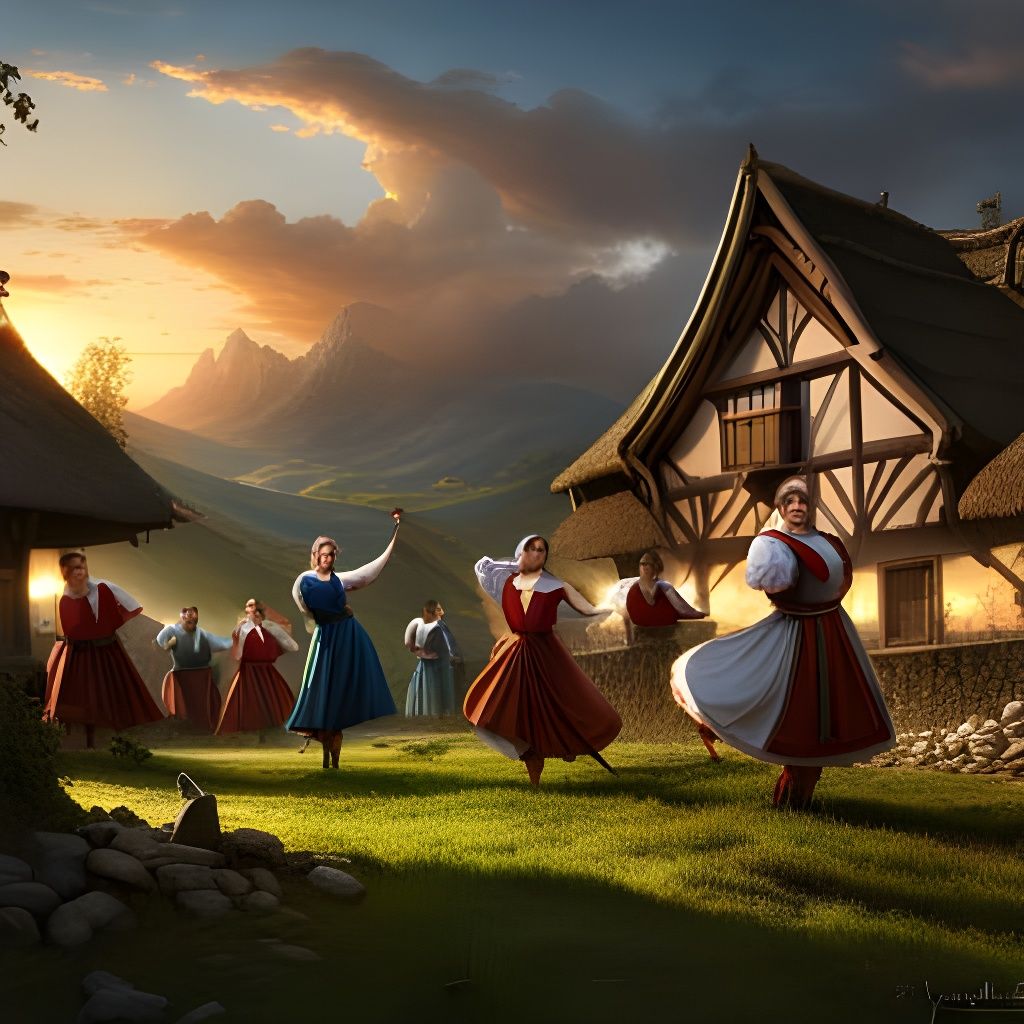 Countryside village festival - AI Generated Artwork - NightCafe Creator