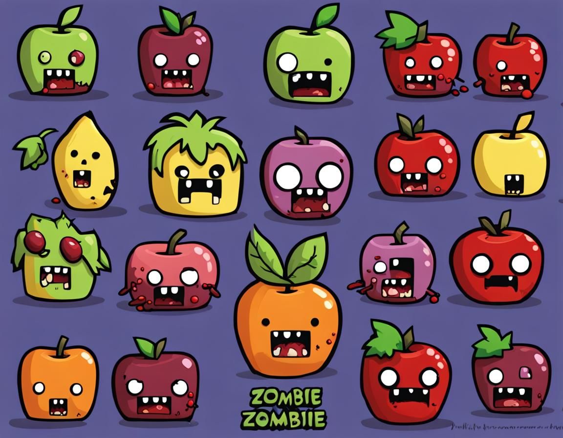 Zombie Fruit Characters - AI Generated Artwork - NightCafe Creator