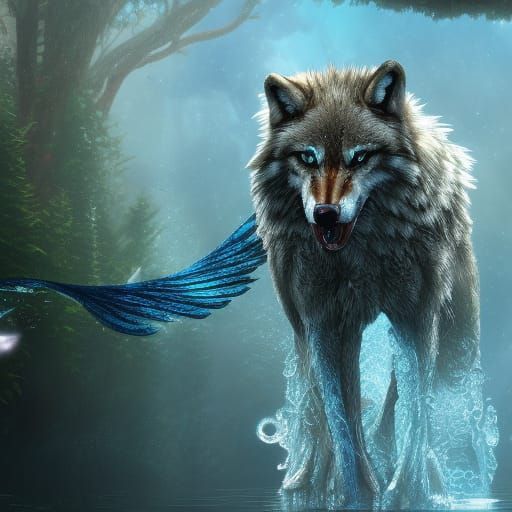 Water Wolf - AI Generated Artwork - NightCafe Creator