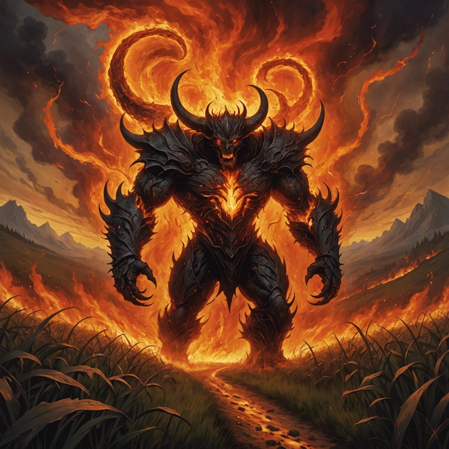 Inferno nightmare hunts a dreamer... #2 - AI Generated Artwork ...