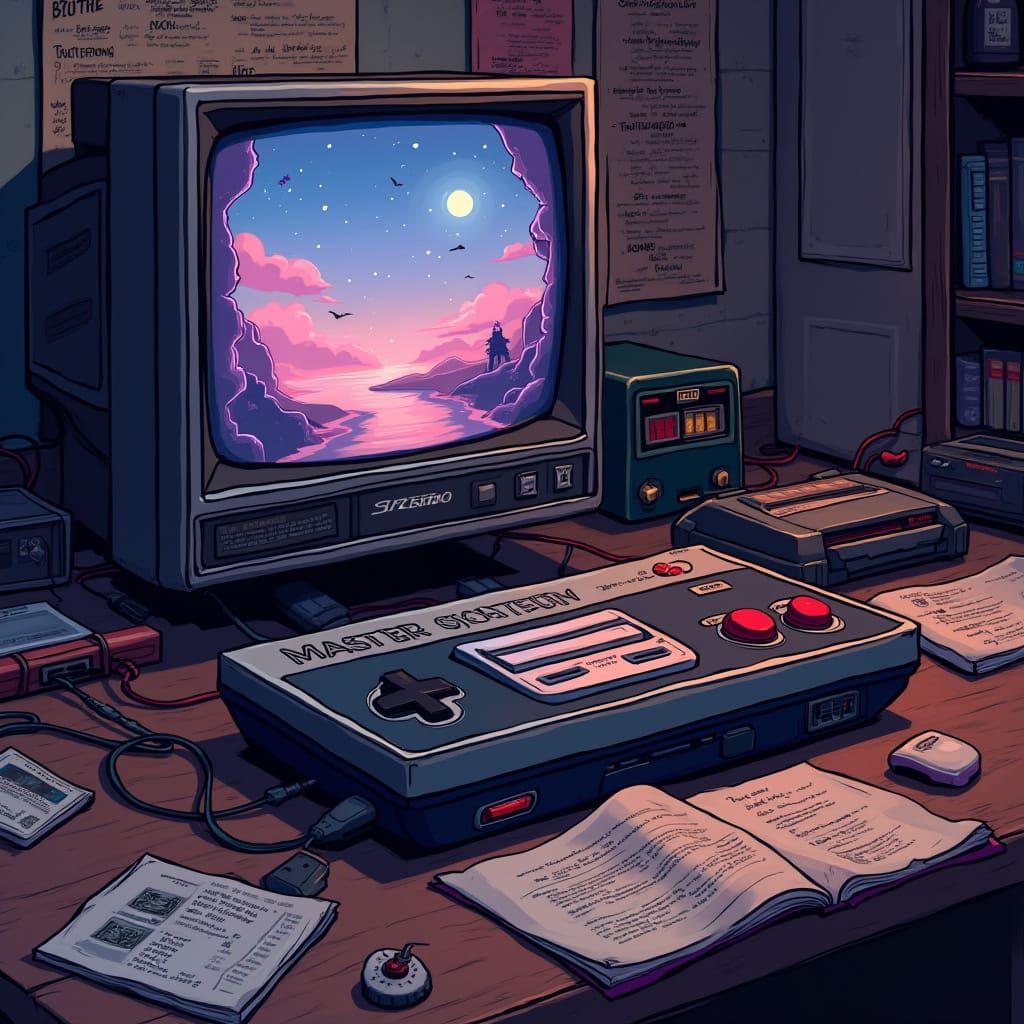 8 bit gaming console - Retro 8-Bit Gaming Console Scene in ...