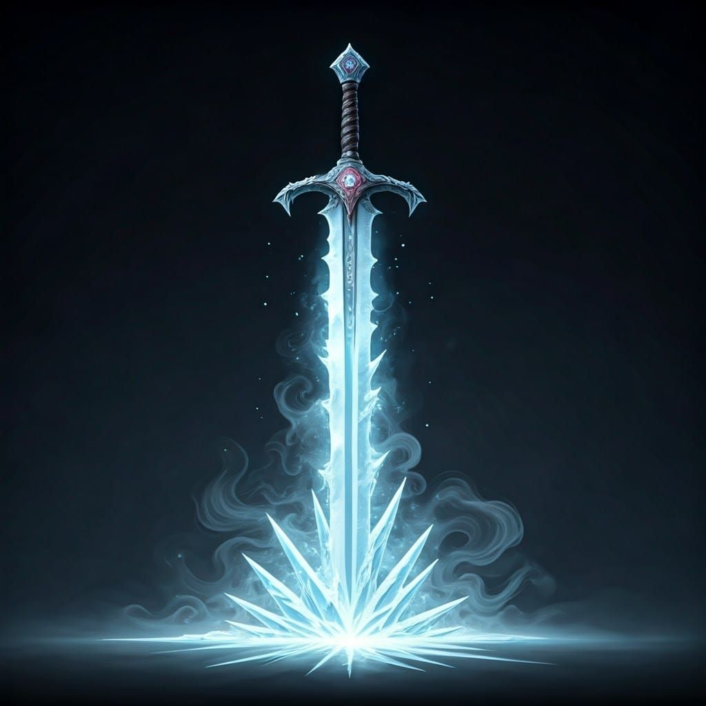 Solid Sword of ice - Ethereal Frost Sword of Winter