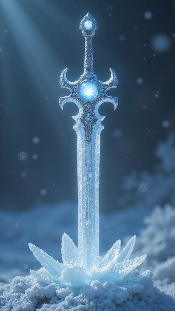 'Lunar Frost Sword' inspired by the imaginary element of frosty moonlight.