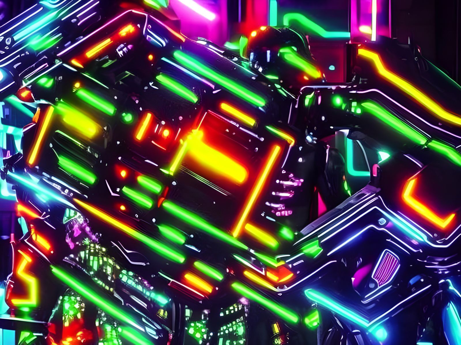 Neon Evolutionary Template (#1) - AI Generated Artwork - NightCafe Creator