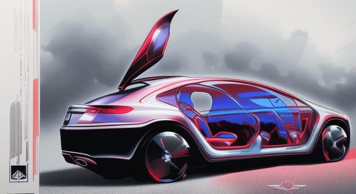 Red Mercedes VISION AVTR V2, Mark Brooks and Dan Mumford, comic book ...