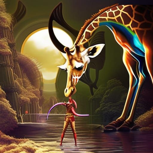 A "Chrono Giraffe" that control time - AI Generated Artwork - NightCafe ...