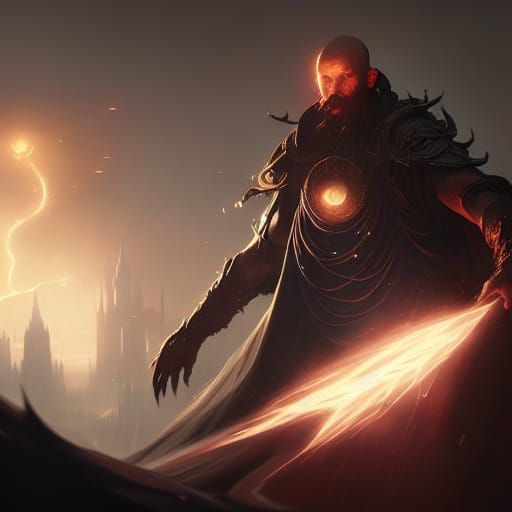 light mage man, using skills a masterpiece, 8k resolution, dark fantasy ...