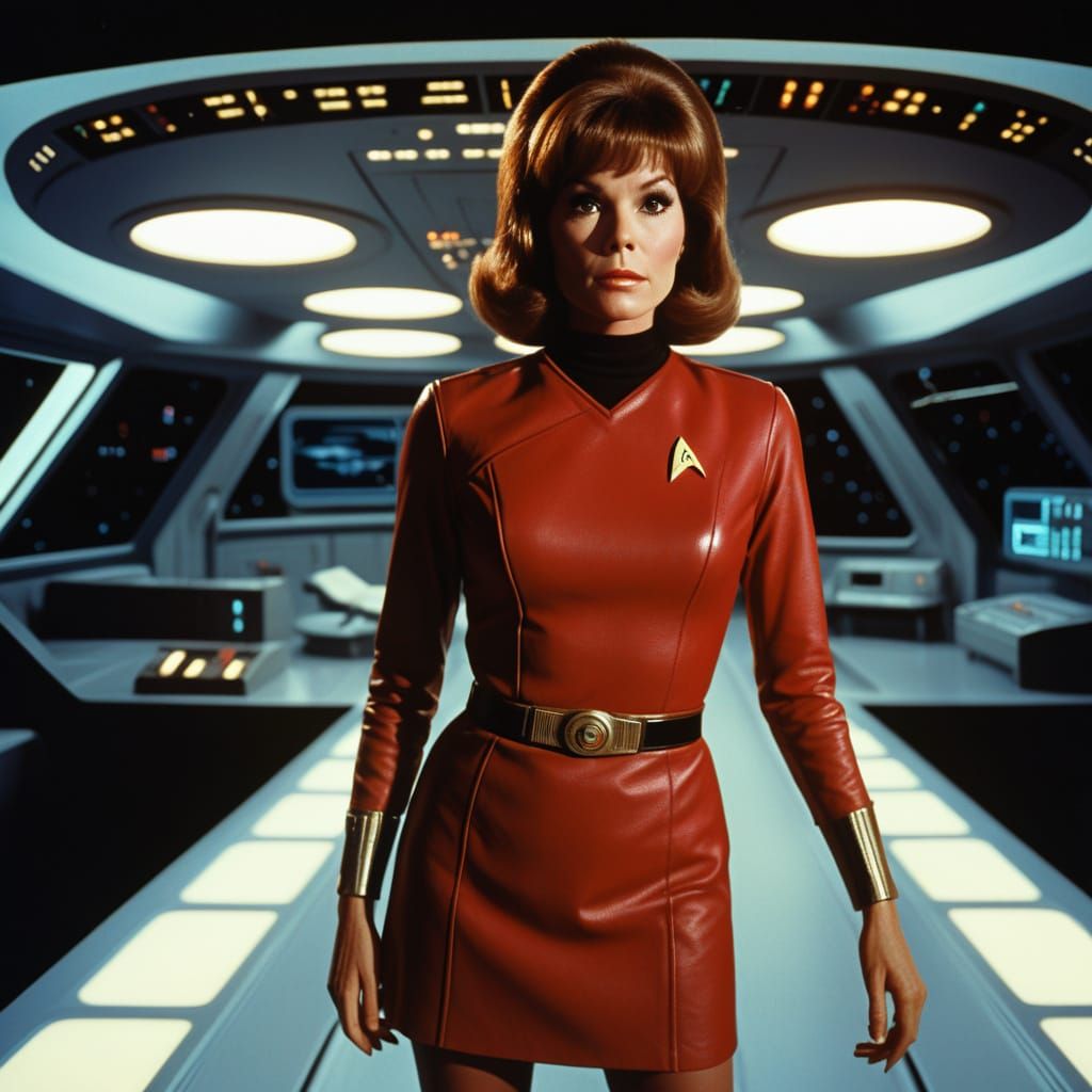 Mary Tyler Moore, as Laurie Petrie, as a Starfleet starship captain on ...
