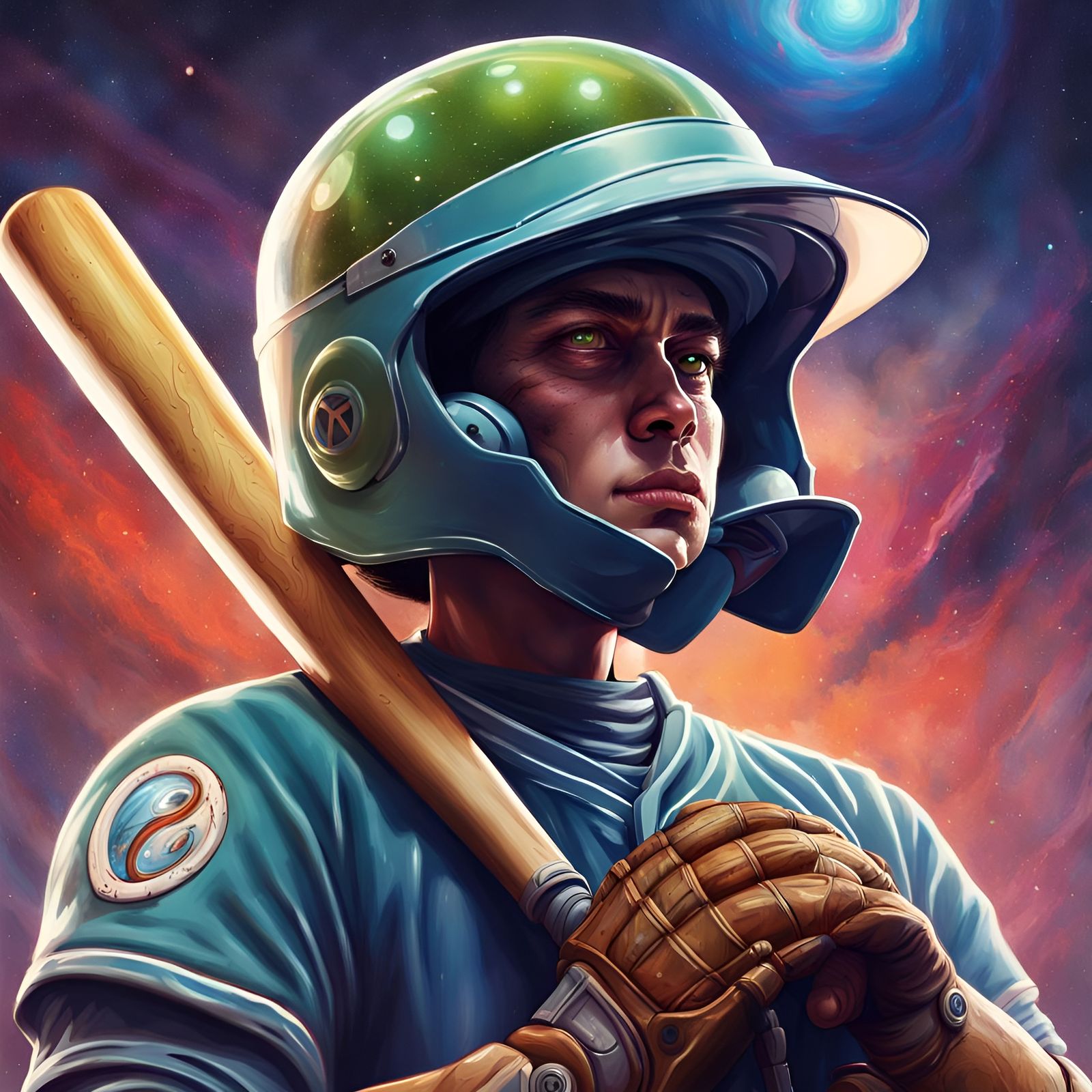 Cosmic Baseball Player - AI Generated Artwork - NightCafe Creator