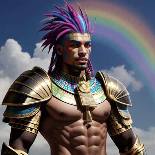Egyptian Rainbow Man - AI Generated Artwork - NightCafe Creator