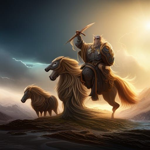 Sleipnir, mounted - AI Generated Artwork - NightCafe Creator