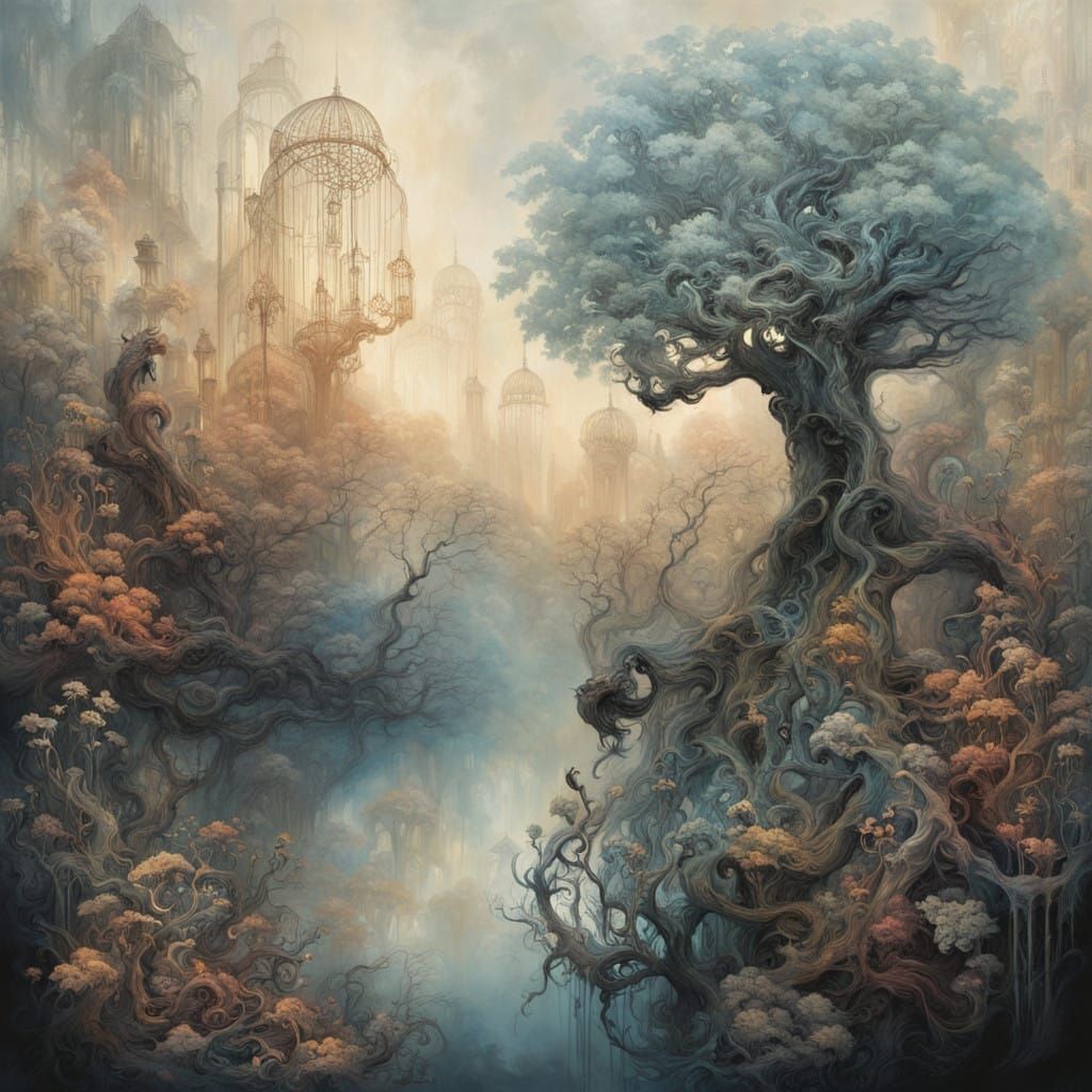 Mystic Cages - Enchanted Ethereal Being in Dreamlike Atmosph...