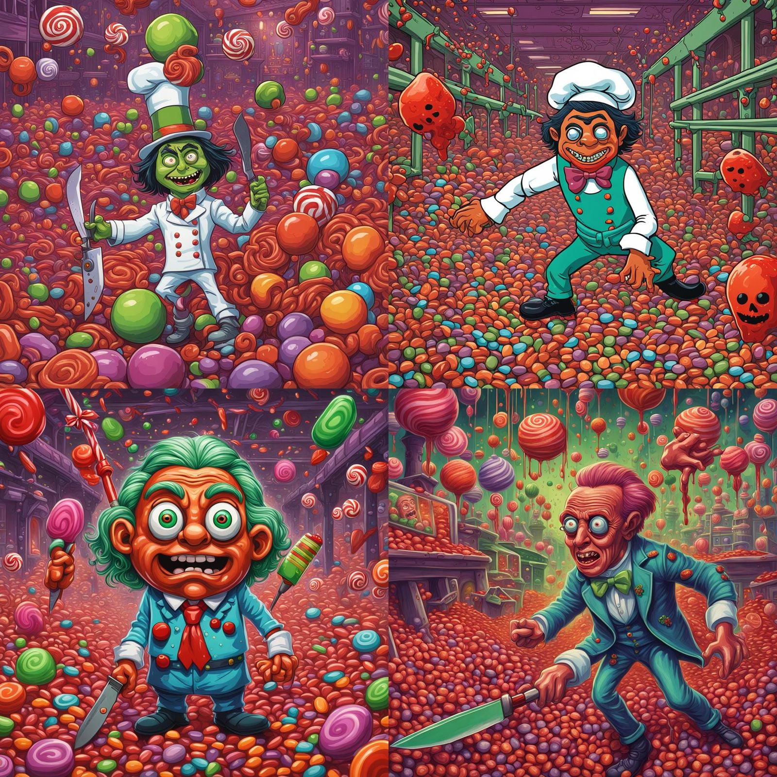 oompa loompa goes on bloody murder spree with a knife in the candy ...