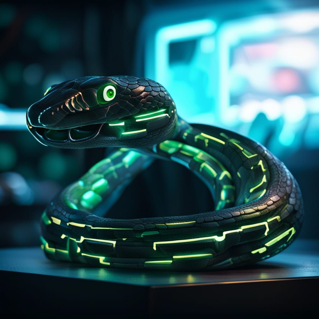 Cyber-snake - AI Generated Artwork - NightCafe Creator