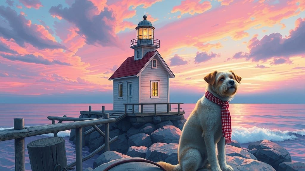 Build a Prompt Challenge - Kinkade: lighthouse: sparkling: pink ...