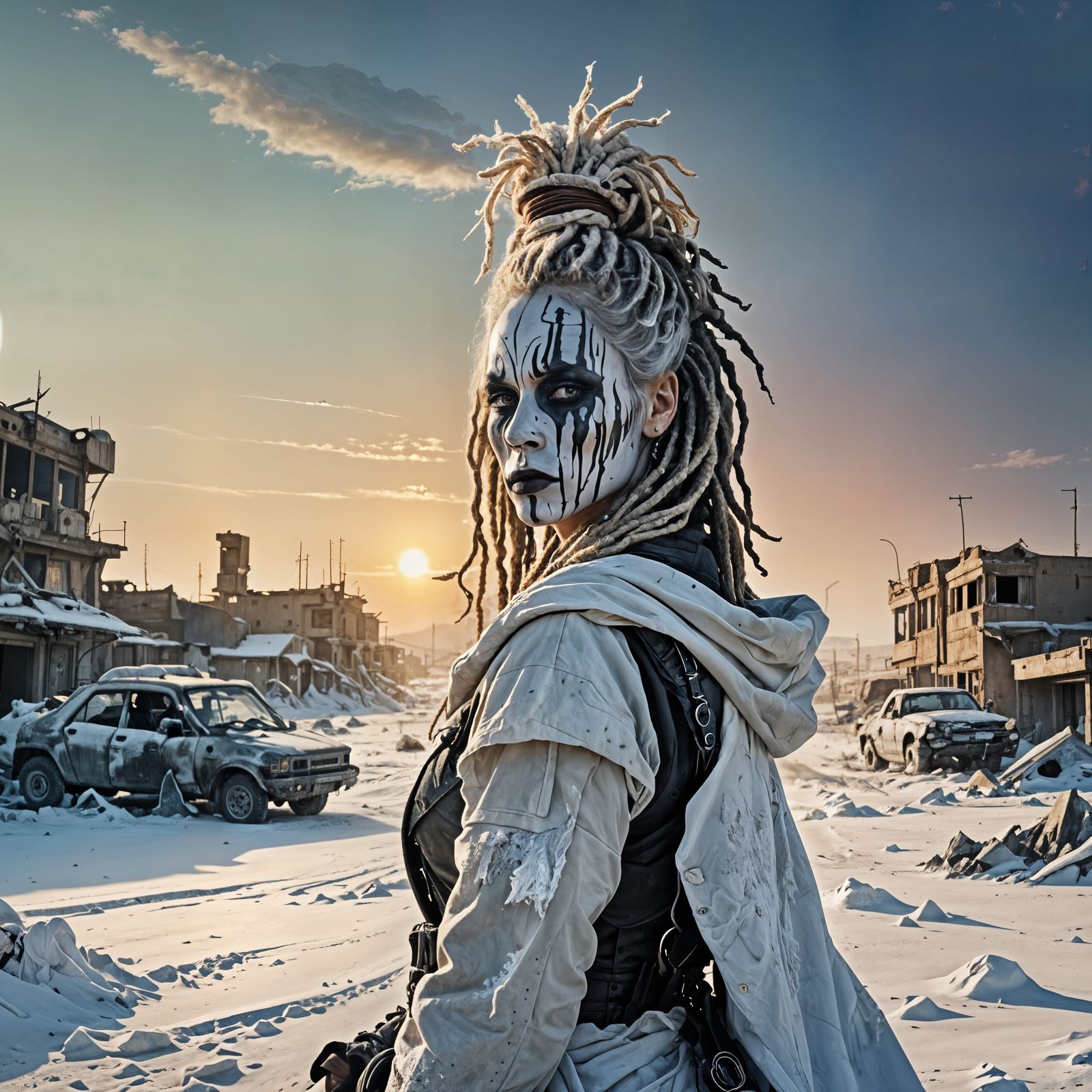 Snowy Wasteland Warrior - AI Generated Artwork - NightCafe Creator