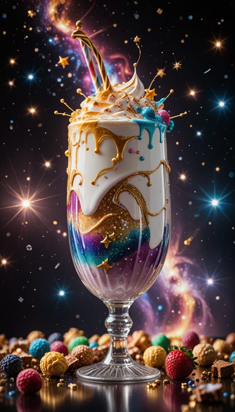Cosmic milkshake 1 - Hyper-Realistic Milkshake Galaxy in a G...
