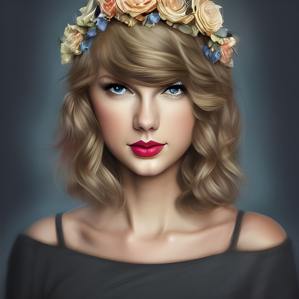 Taylor Swift wearing a flower crown : r/nightcafe