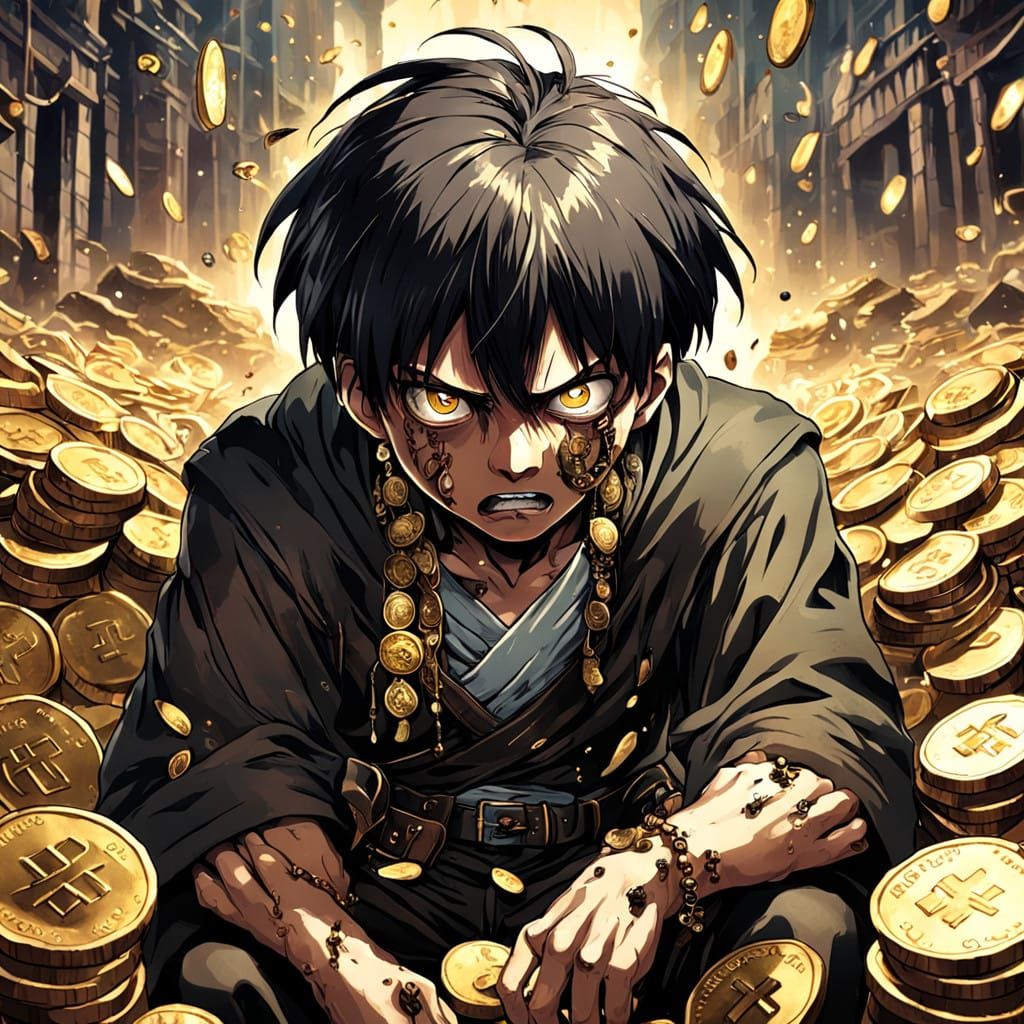 Youth Consumed by Greed: A Dark Manga-Inspired Tal... - AI Art