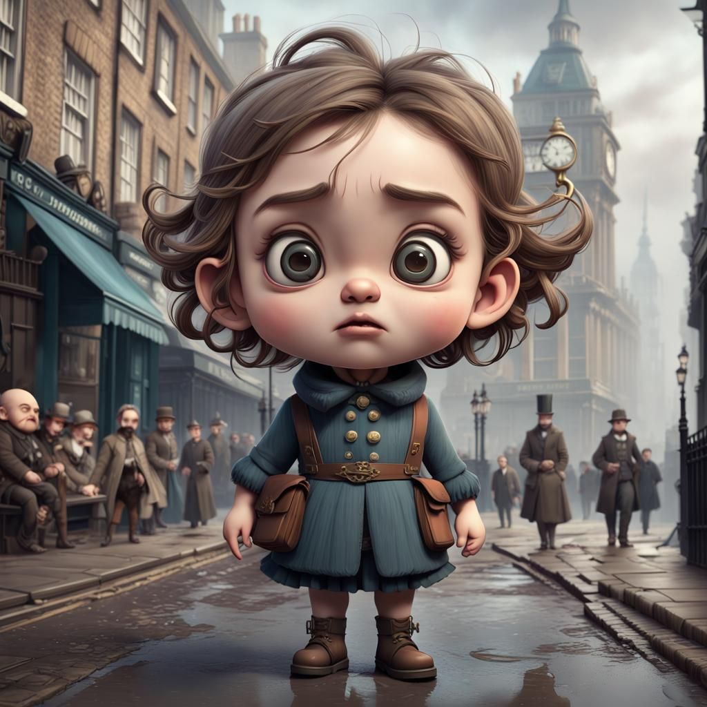 Chibi Character. 1880s misty London street - AI Generated Artwork ...
