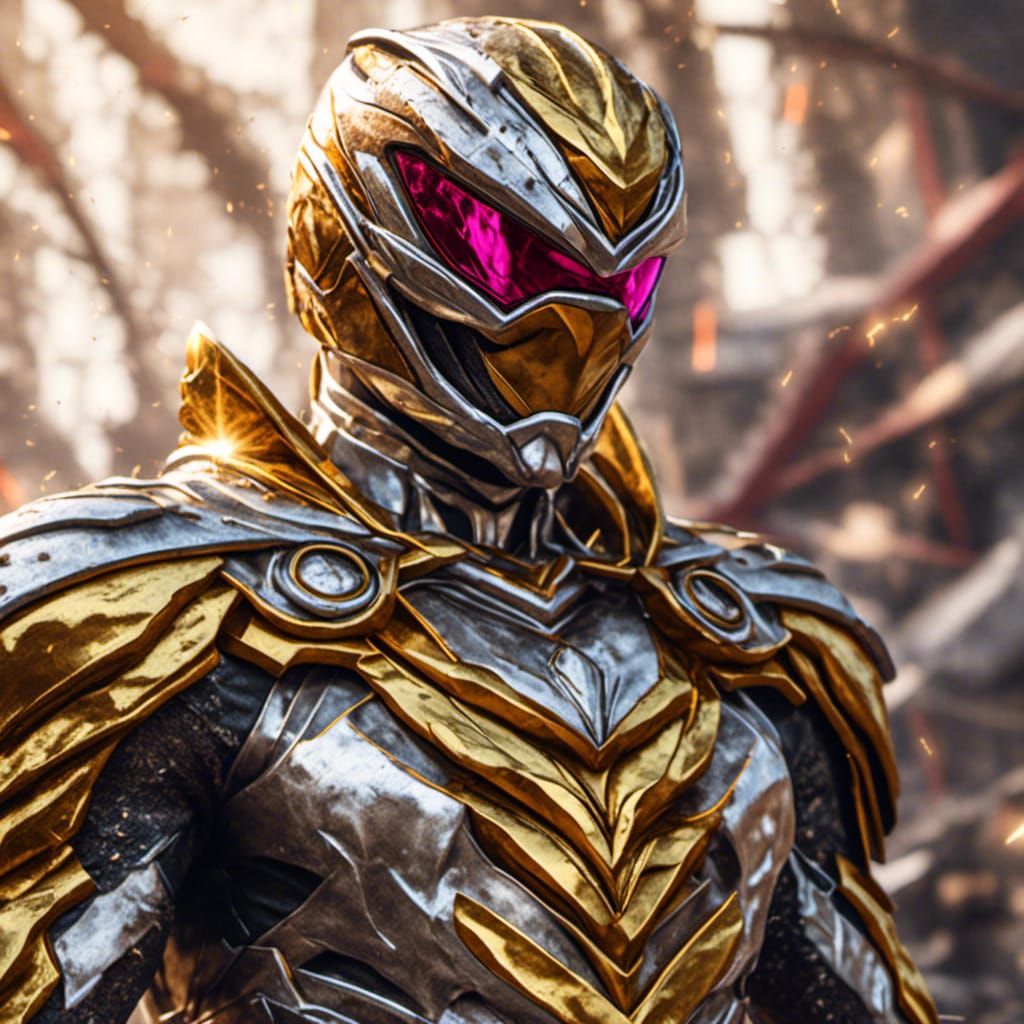 Silver and Gold Power Ranger - AI Generated Artwork - NightCafe Creator