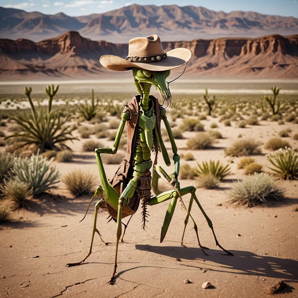 Wild West Praying Mantis - AI Generated Artwork - NightCafe Creator