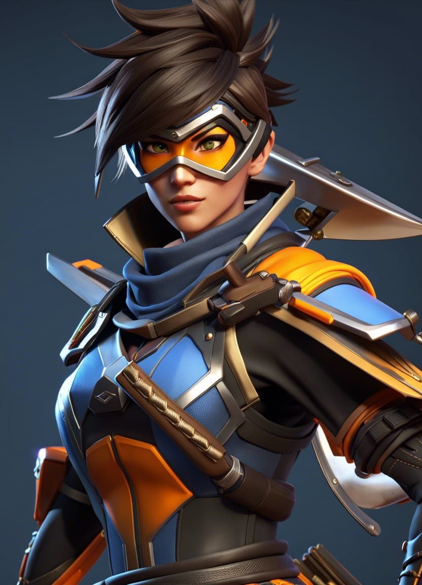 tracer from overwatch as ninja or samurai, overwatch design, octane ...