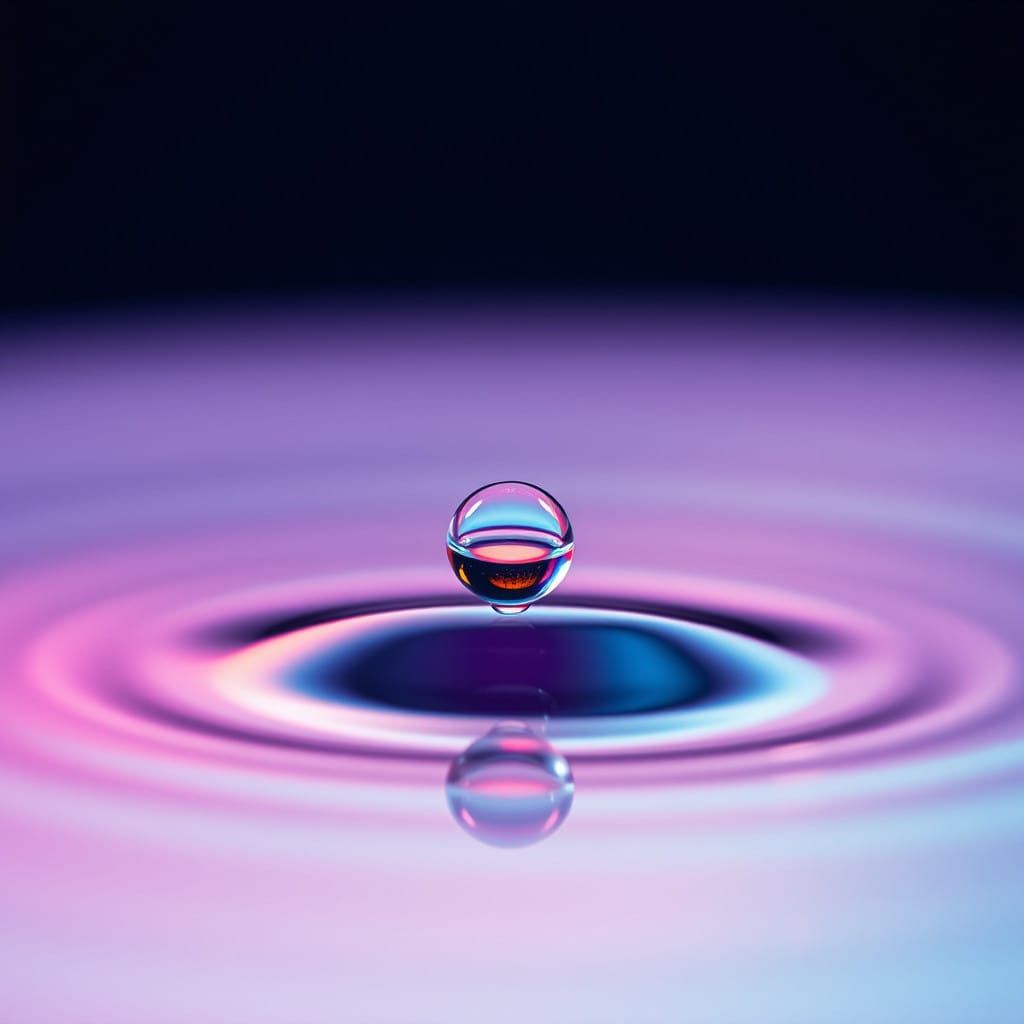 Liquid Symphony - a hyper-close-up view of tiny oil droplet suspended ...