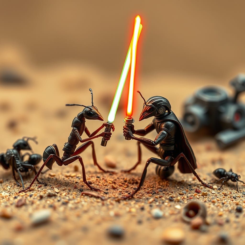 Tiny Troopers - Tiny Ant Warriors in Star Wars Battle Scene